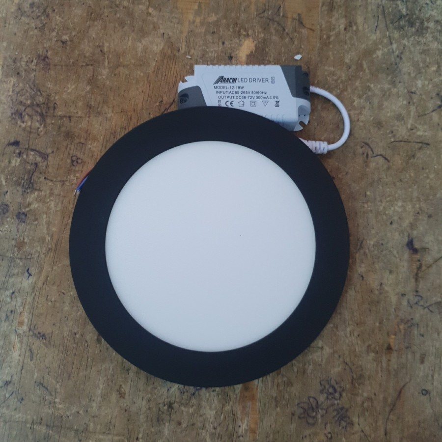 Jual LAMPU DOWNLIGHT LED PANEL POWER 15W BODY HITAM 12W INBOW ISOLATED ...