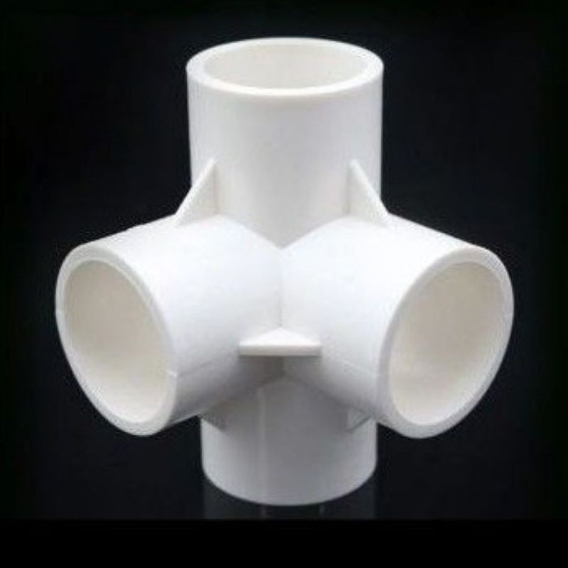 Jual Knee 4 Arah, 4 way Elbow, Sambungan Pipa PVC 1" Putih utk ...