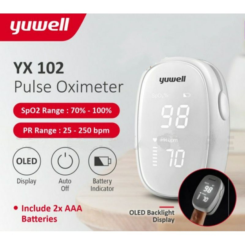 Jual Yuwell Oximeter Alat Ukur Oxygen Dalam Darah Oxymeter Akurat YX102 ...