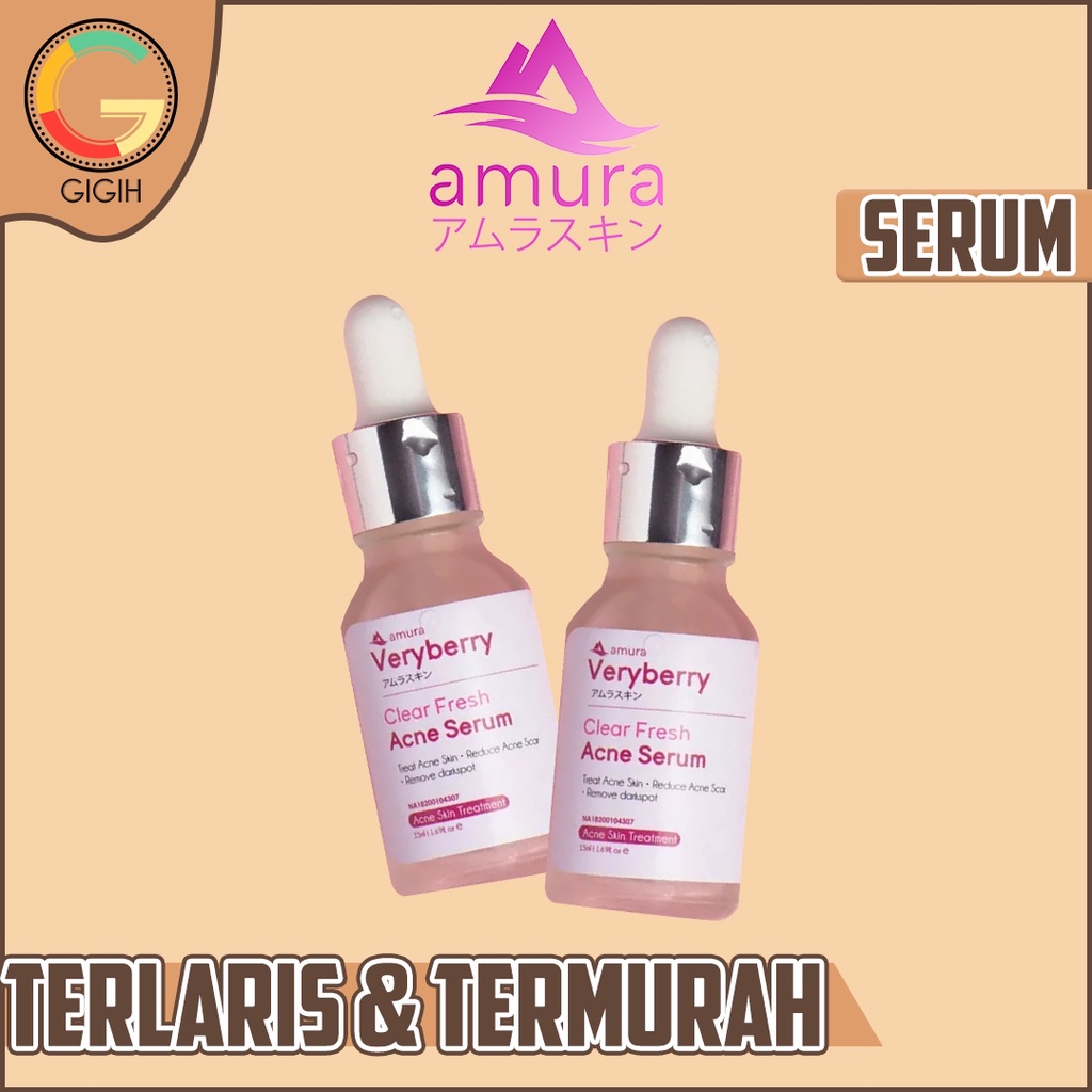 Jual AMURA FACE SERUM VERYBERRY FOR ACNE 15ML | Shopee Indonesia