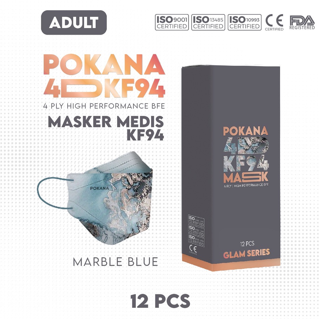 Jual POKANA 4D KF94 Earloop Medical Face Mask Fashion Series masker ...