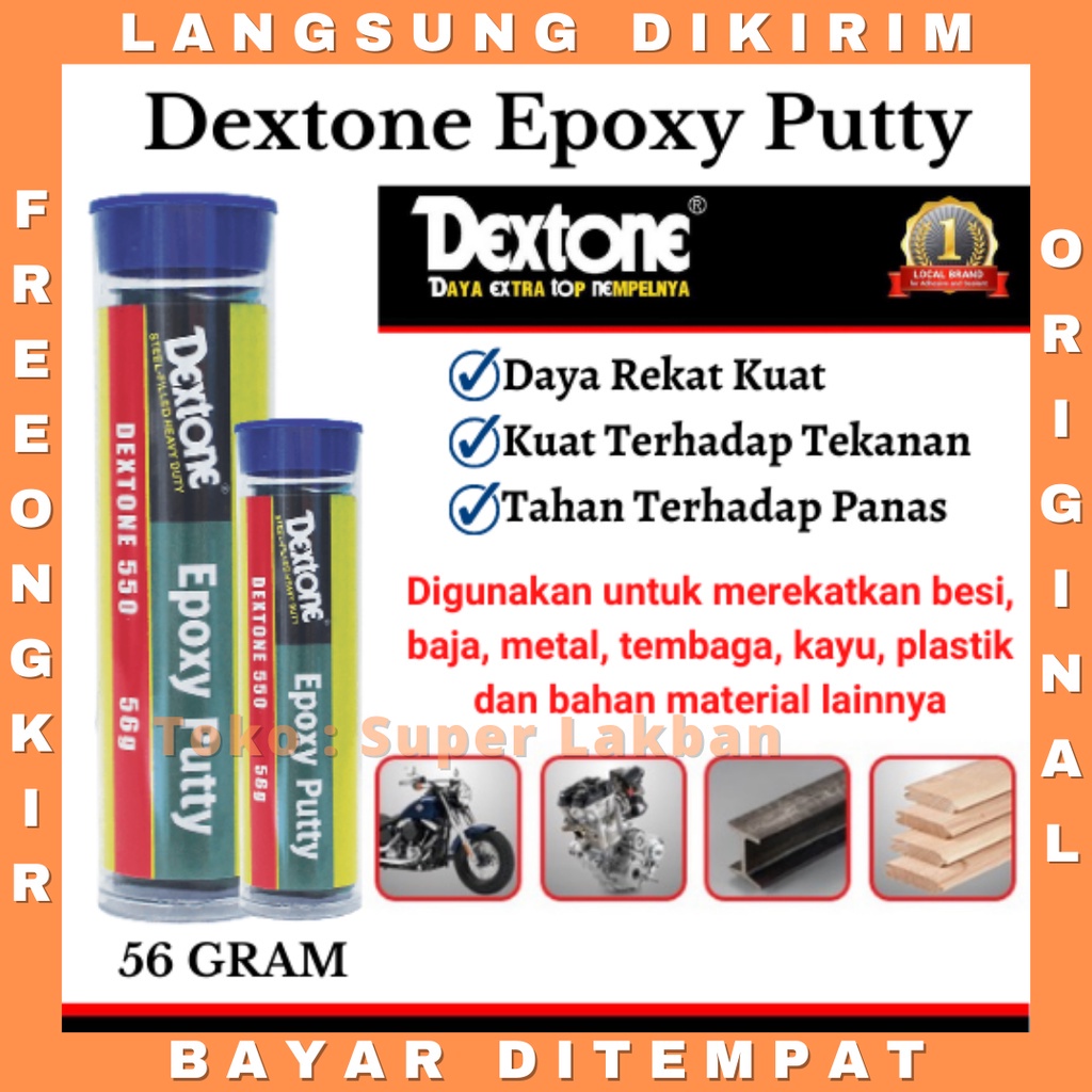 Jual Dextone Lem Epoxy Putty Stik Dodol Lem Porting Blok Mesin 56 Gram ...