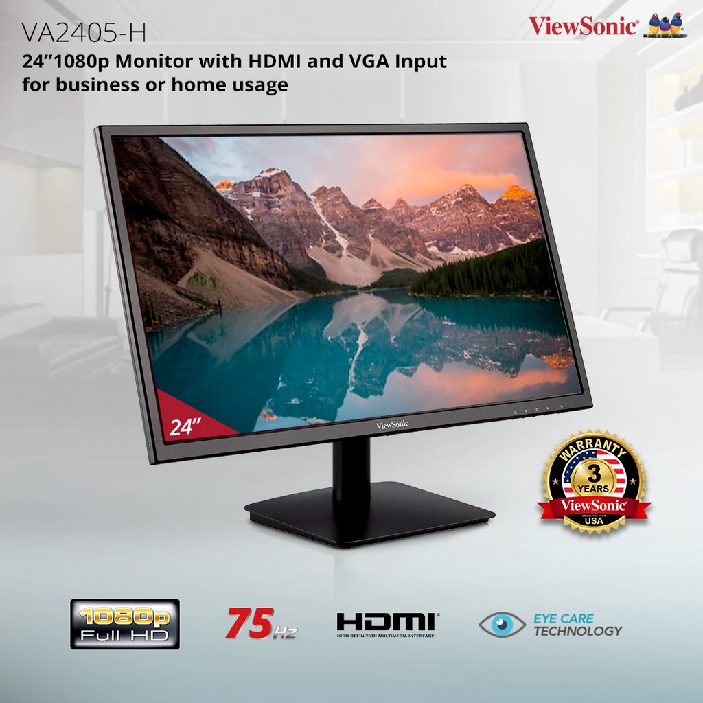 Jual ViewSonic VA2405-H 24 Inch Monitor - FHD VA 75Hz 4ms | Shopee ...