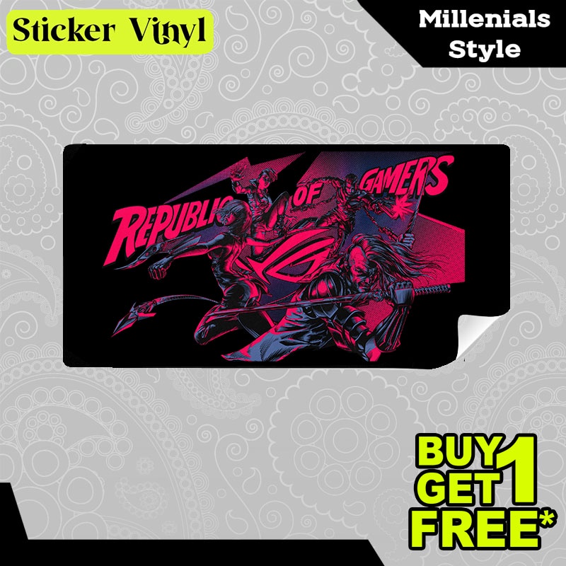 Jual Stiker Sticker Asus ROG Republic of Gamers Squads Warriors Team ...