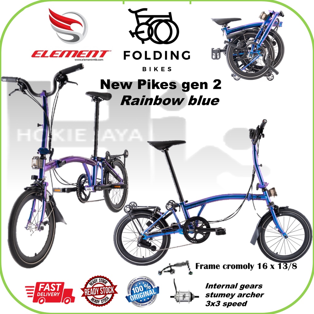 Jual Element Sepeda Lipat Folding Bike NEW Pikes Gen 2 2023 size 16x13 ...