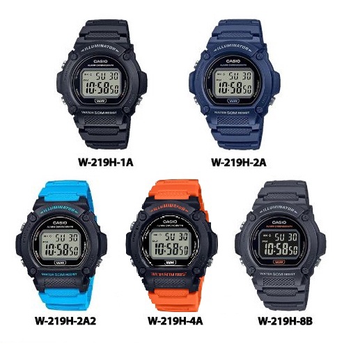 Jual Casio Original W219H-1A / W-219H-1A 2A 8B Jam Tangan Pria Digital ...