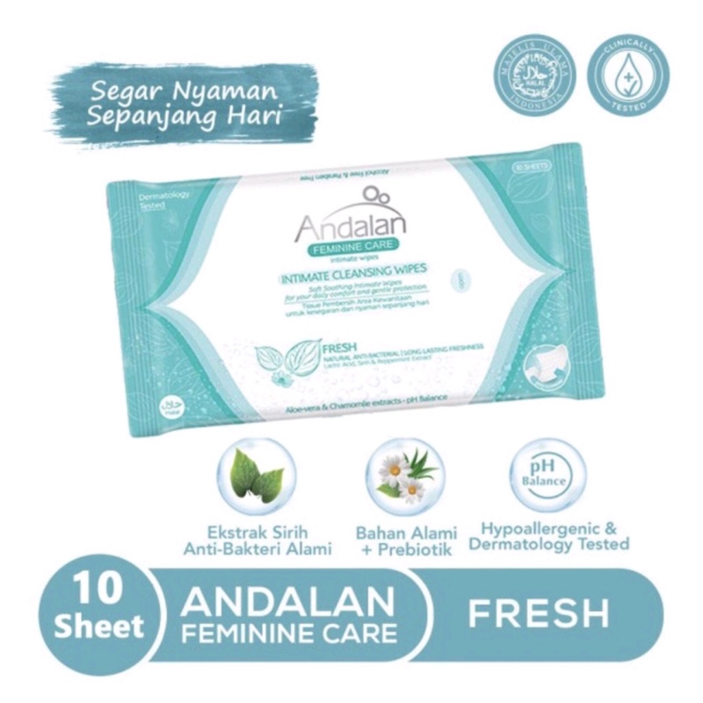 Jual [5.5 SALE] Andalan Feminine Care Intimate Cleansing Wipes 10 pcs ...