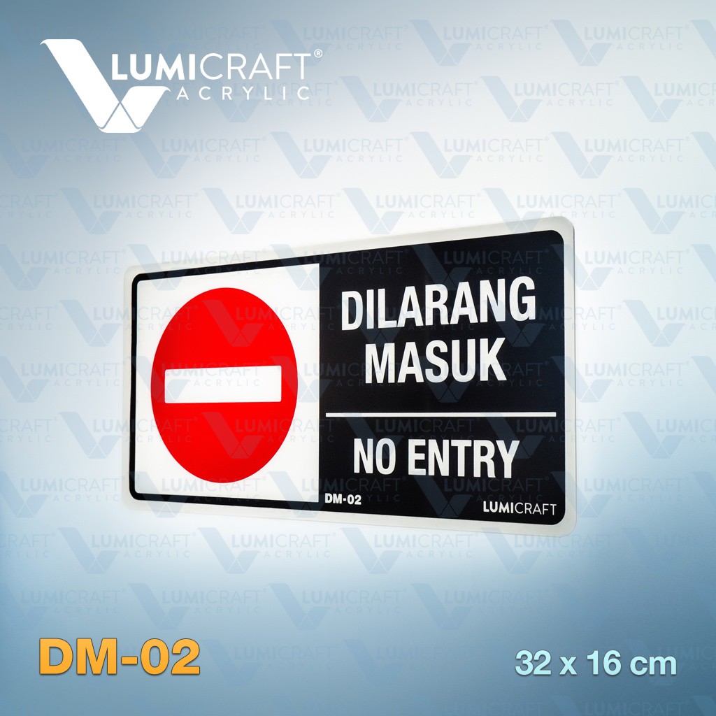 Jual Lambang Stop Dilarang Masuk, No Entry Sign Akrilik 32 x 16 cm ...