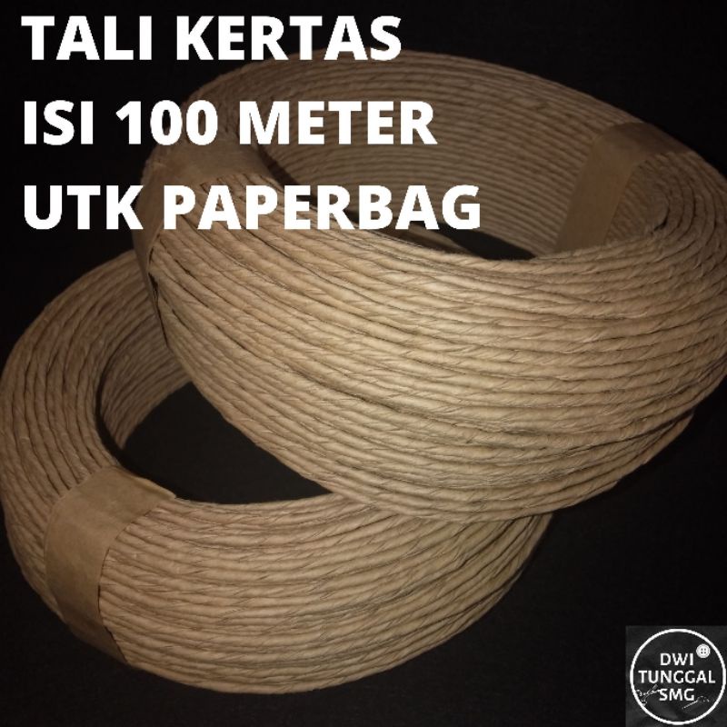 Jual TALI KERTAS PAPERBAG ROLL ISI 100METER | Shopee Indonesia