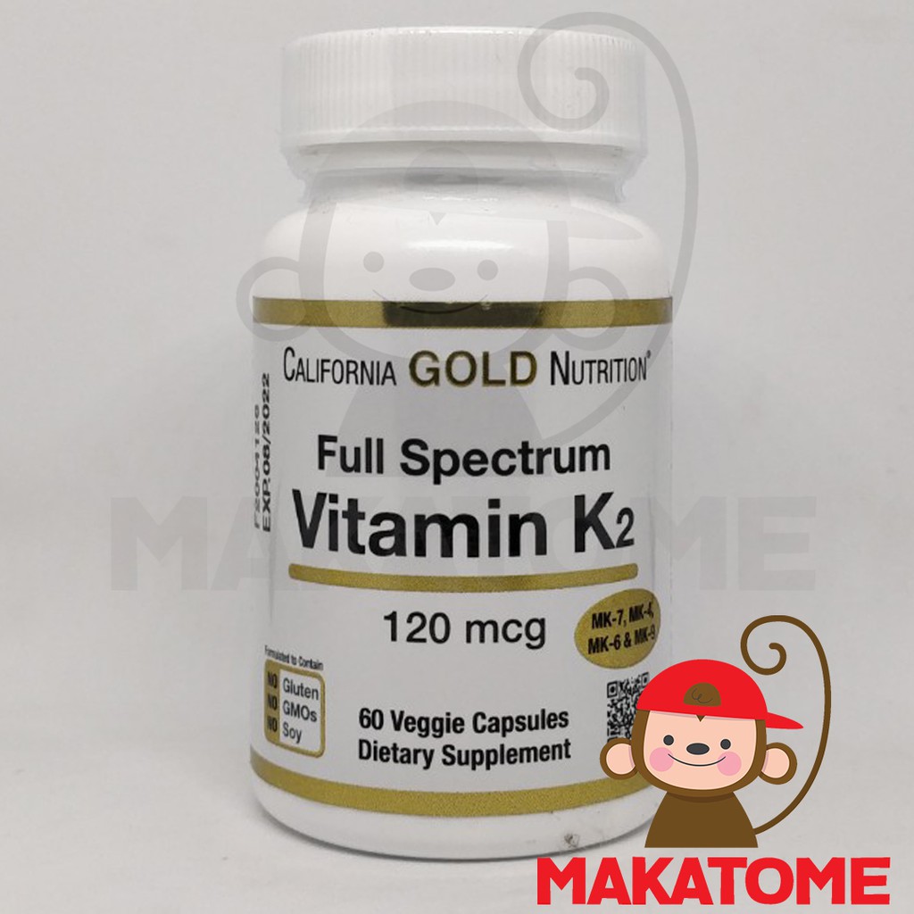Jual California Gold Nutrition Vitamin K2 MK-4 MK-6 MK-7 MK-9 120 mcg ...