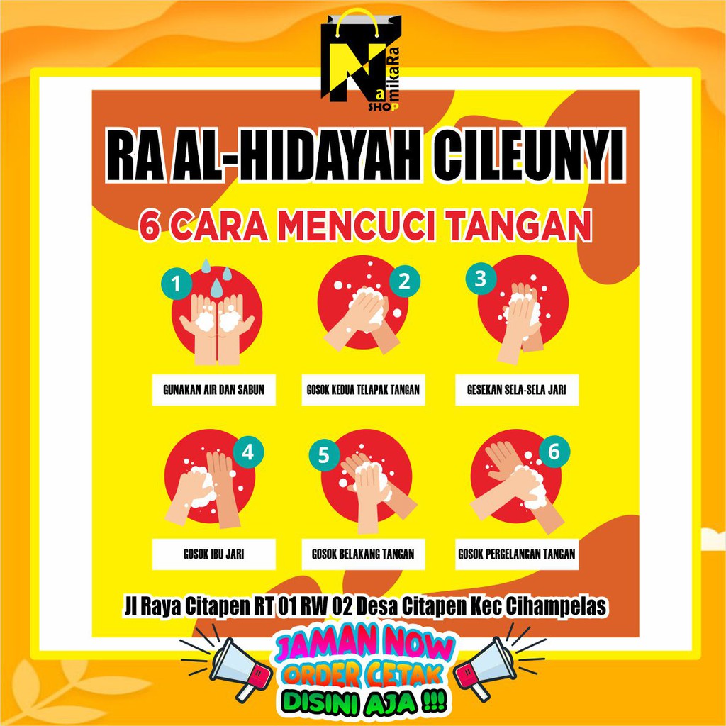 Jual Spanduk Banner Backdrop Prokes Mencuci Tangan / Banner Protokol ...