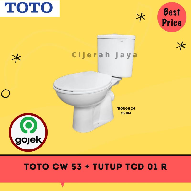 Jual TOTO CLOSET DUDUK CW 53 + SW 53JP/53 + TCD 01R / MONOBLOK TOTO ...