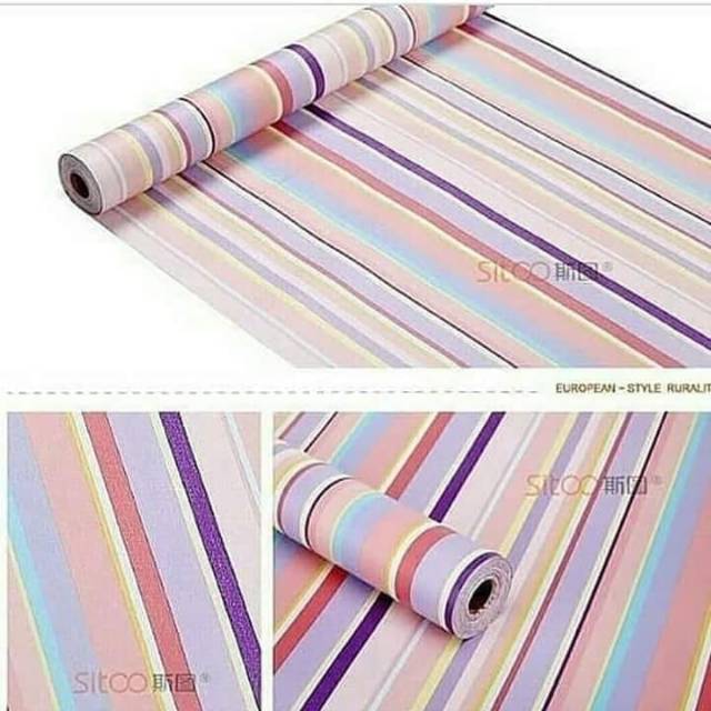 Jual Kombinasi pink color uk. 45 cm x 10 mtr - wallpaper dinding ...
