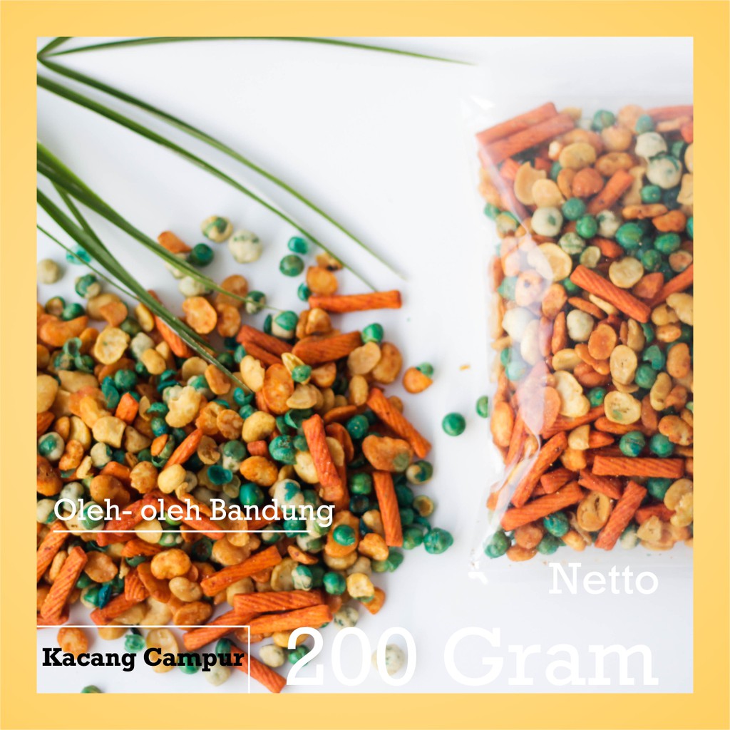 Jual Kacang Campur Mix Cemilan Enak Gurih Nikmat Kemasan 200gr Murah