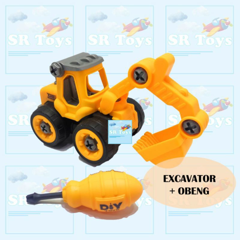 Jual Mainan Anak DIY Mobil Truk Kereta Rakit Konstruksi Bongkar Pasang ...