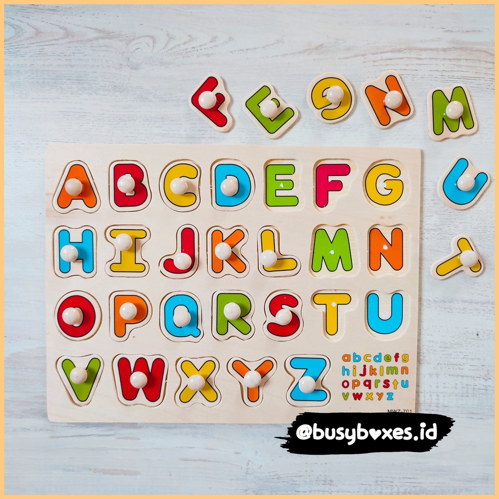 Jual [busyboxes.id] Mainan Edukasi Puzzle Kayu Huruf Kapital Puzzle ...