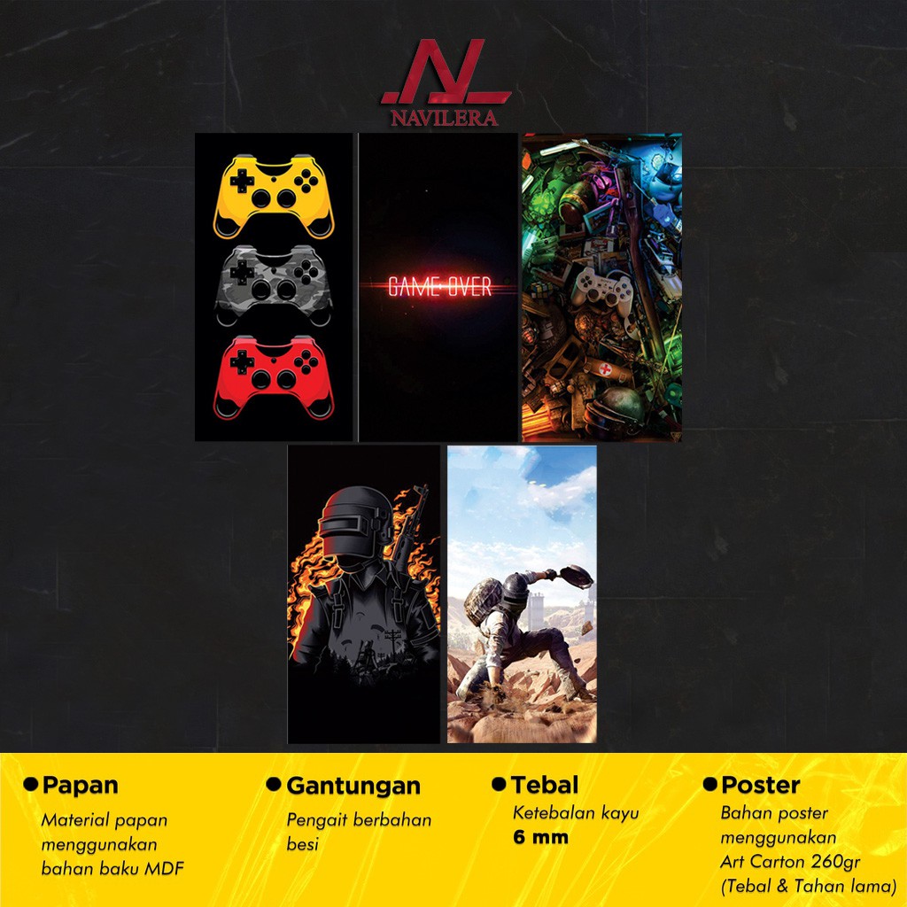 Jual NAVILERA - Hiasan Dinding Kamar Poster Kayu Games Quotes Pubg ...