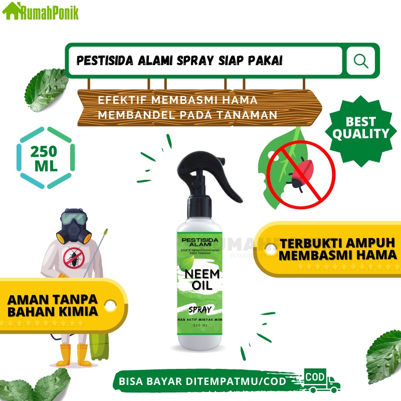 Jual Pembasmi Hama Organik Minyak Mimba Neem Oil Spray 250ml | Shopee ...