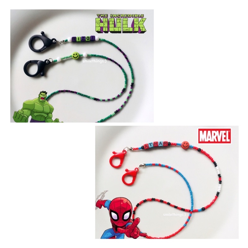 Jual Marvel Strap / strap masker inisial spiderman hulk connector ...
