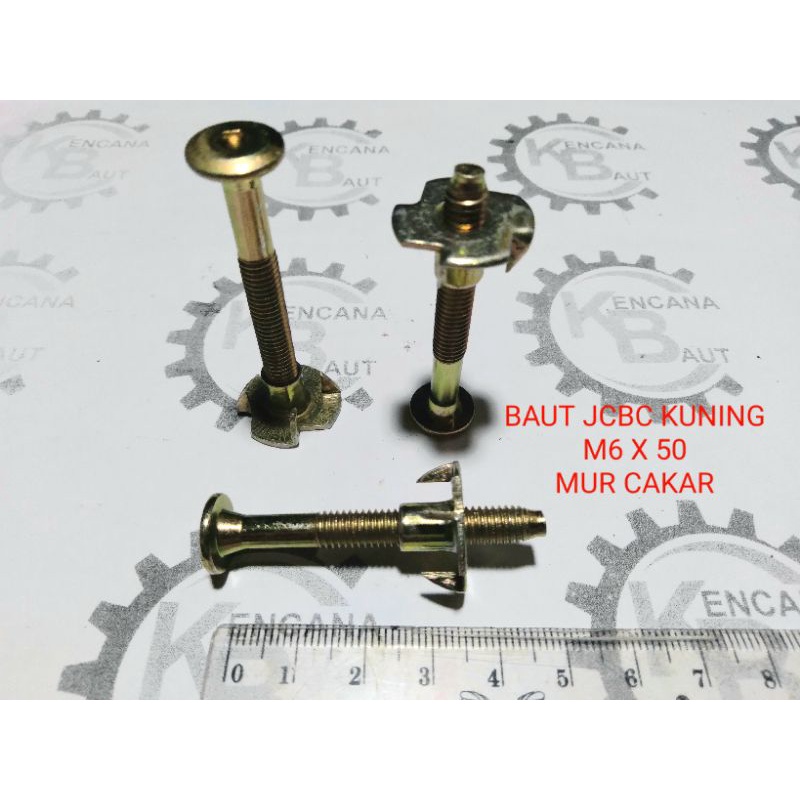 Jual BAUT JCBC M6 X 50 DAN MUR CAKAR / BAUT DIPAN / MEBEL / KNOCKDOWN ...