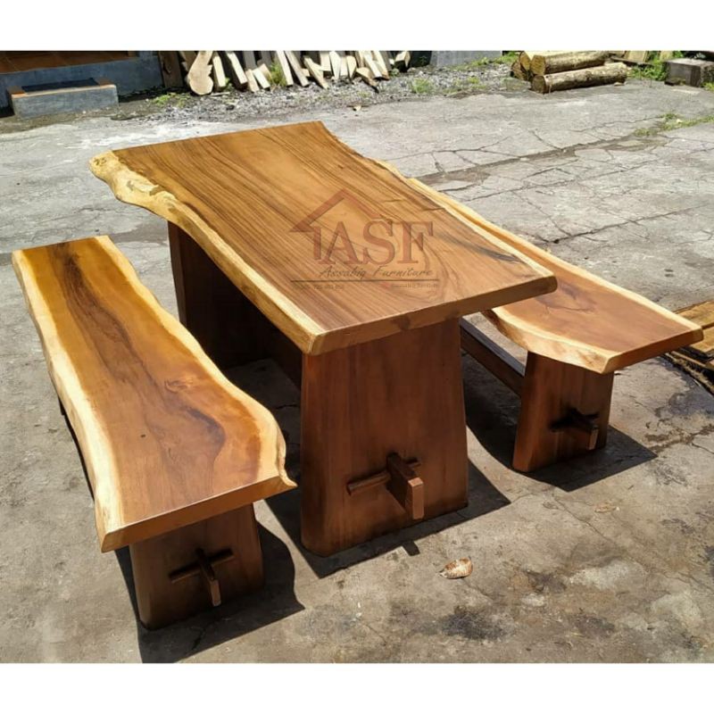 Jual meja makan set trembesi sate mebel jepara - meja makan set ...