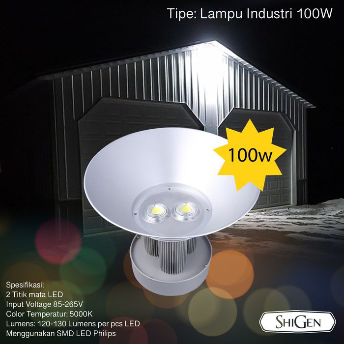 Jual LAMPU HIGHBAY LED 100W / LAMPU INDUSTRI SHIGEN PREMIUM QUALITY ...