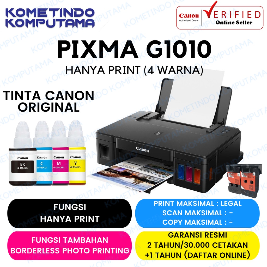 Jual G1010 Printer Canon PIXMA GI-790 TINTA ORIGINAL 100% Print Only ...