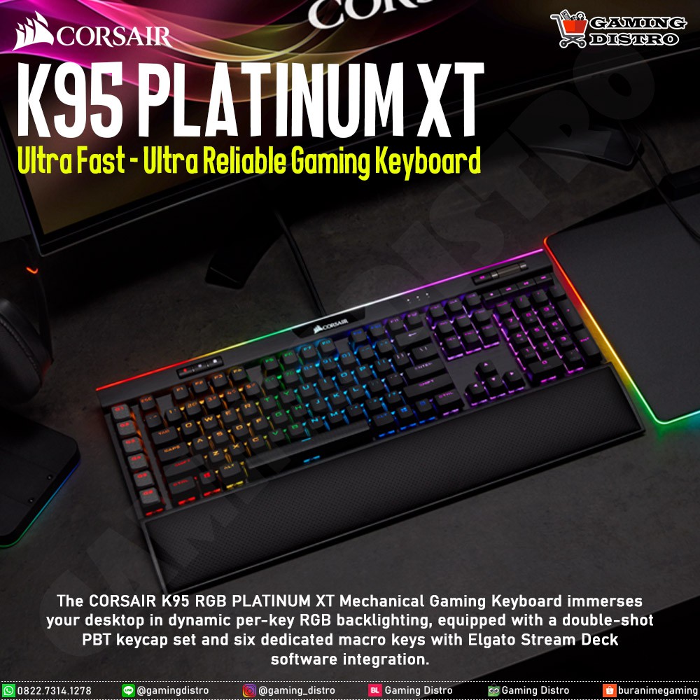 Jual Corsair K95 Platinum XT RGB Mechanical Keyboard - Corsair K95 ...