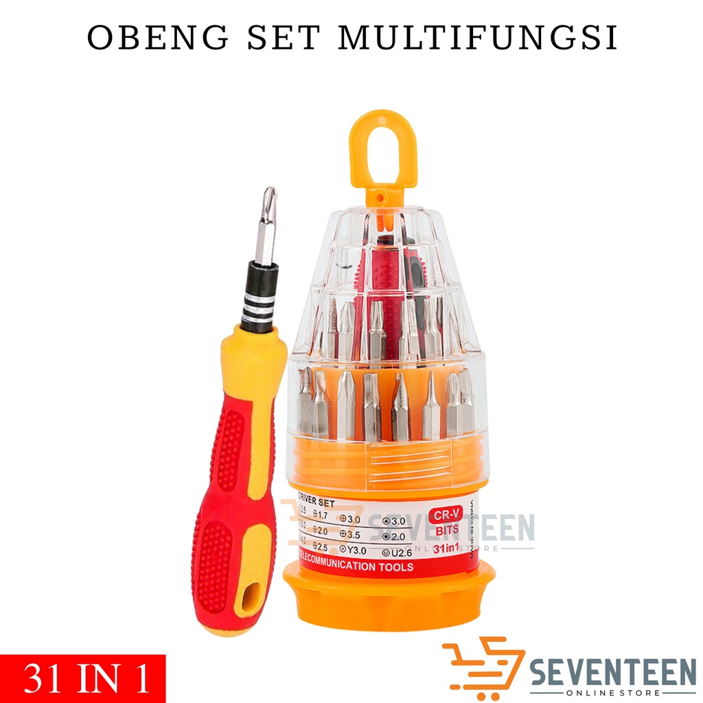 Jual SEVENTEEN OBENG HP UNIVERSAL OBENG 31 IN 1 OBENG 31 PCS SET OBENG ...