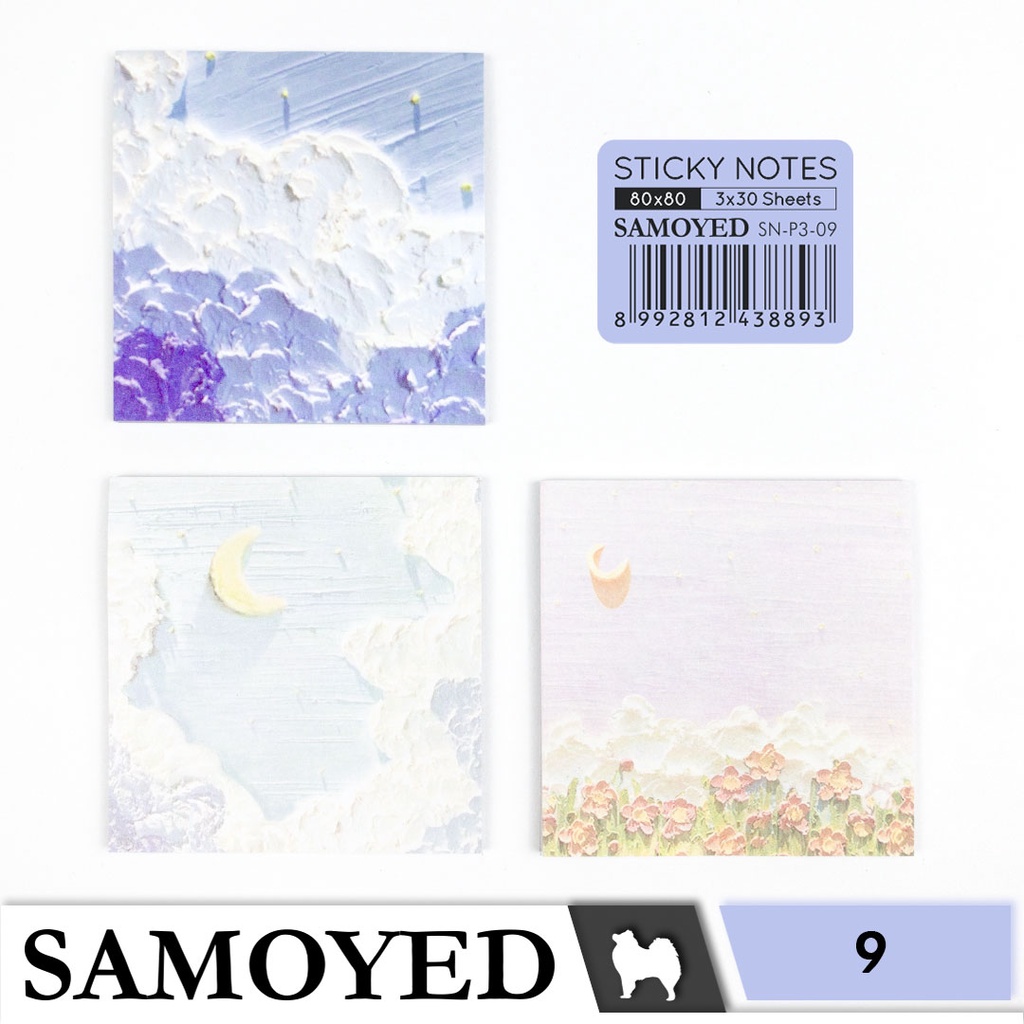 Jual Kertas Memo Tempel / Sticky Notes Pad Motif 3D Lukisan Alam Cat ...