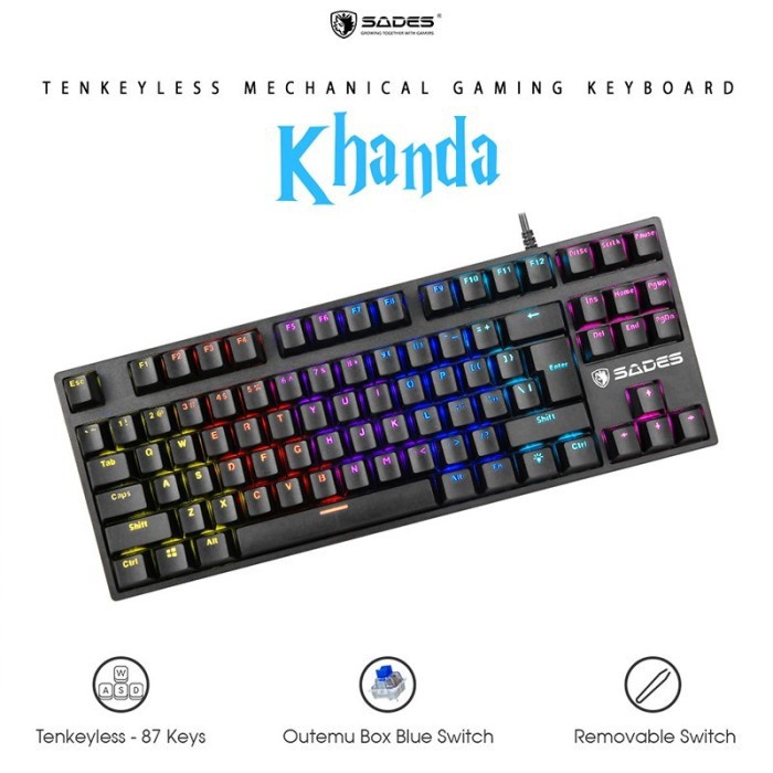 Jual Sades Khanda TKL RGB - Removable Switch Mechanical Gaming Keyboard ...