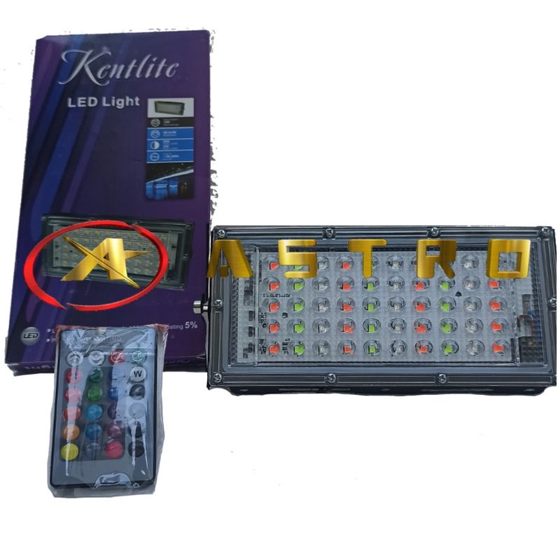 Jual Kenlite Flood Light RGB 50w LED Sorot Kap Tipis Spot Light Lampu ...