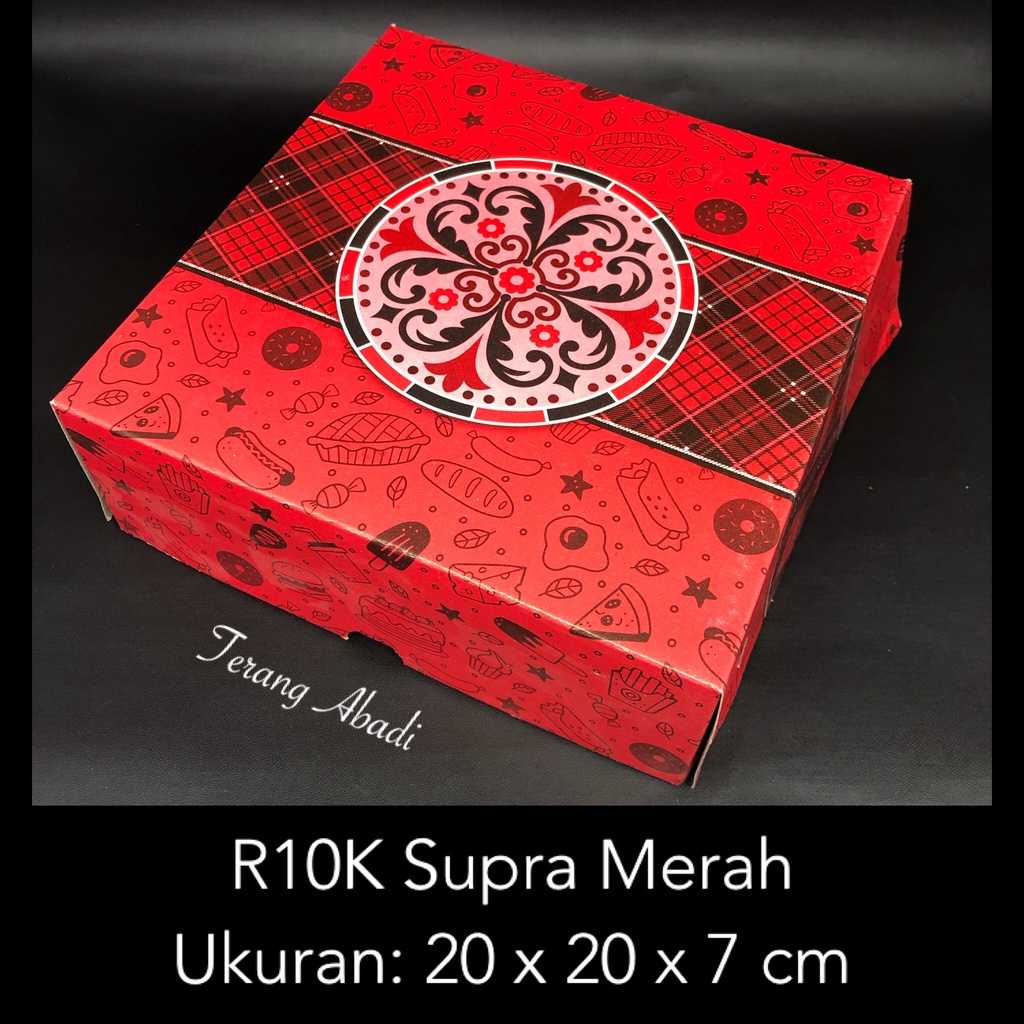 Jual Dus Nasi 20 X 20 X 7 cm Supra Merah R10K / Dos Kue / Dus Roti ...