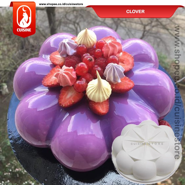 Jual Cetakan Kue Puding Bunga CLOVER 19.5 CM Cetakan Glaze Mousse ...