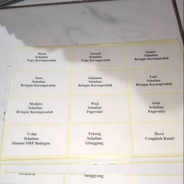 Jual Label undangan pernikahan tempelan nama undangan wedding nikah ...