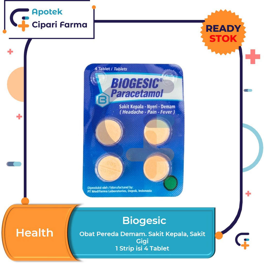 Jual Biogesic 500mg Obat Pereda Demam | Sakit Kepala | Gigi isi 4 ...