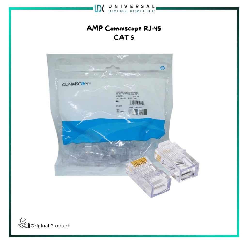 Jual AMP Commscope Connector RJ45 Cat5 RJ-45 Cat.5e Original | Shopee Indonesia