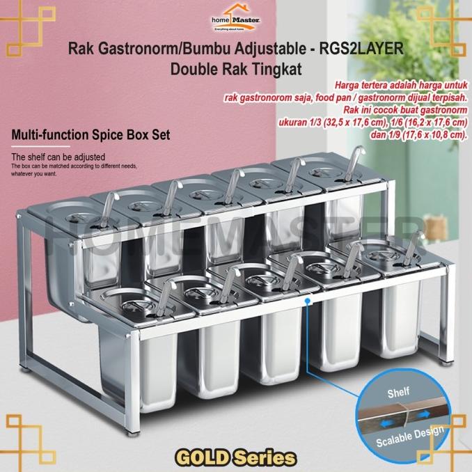 Jual HOMEMASTER RAK RACK GASTRONORM FOOD PAN BUMBU SAOS SAUS CONDIMENT ...
