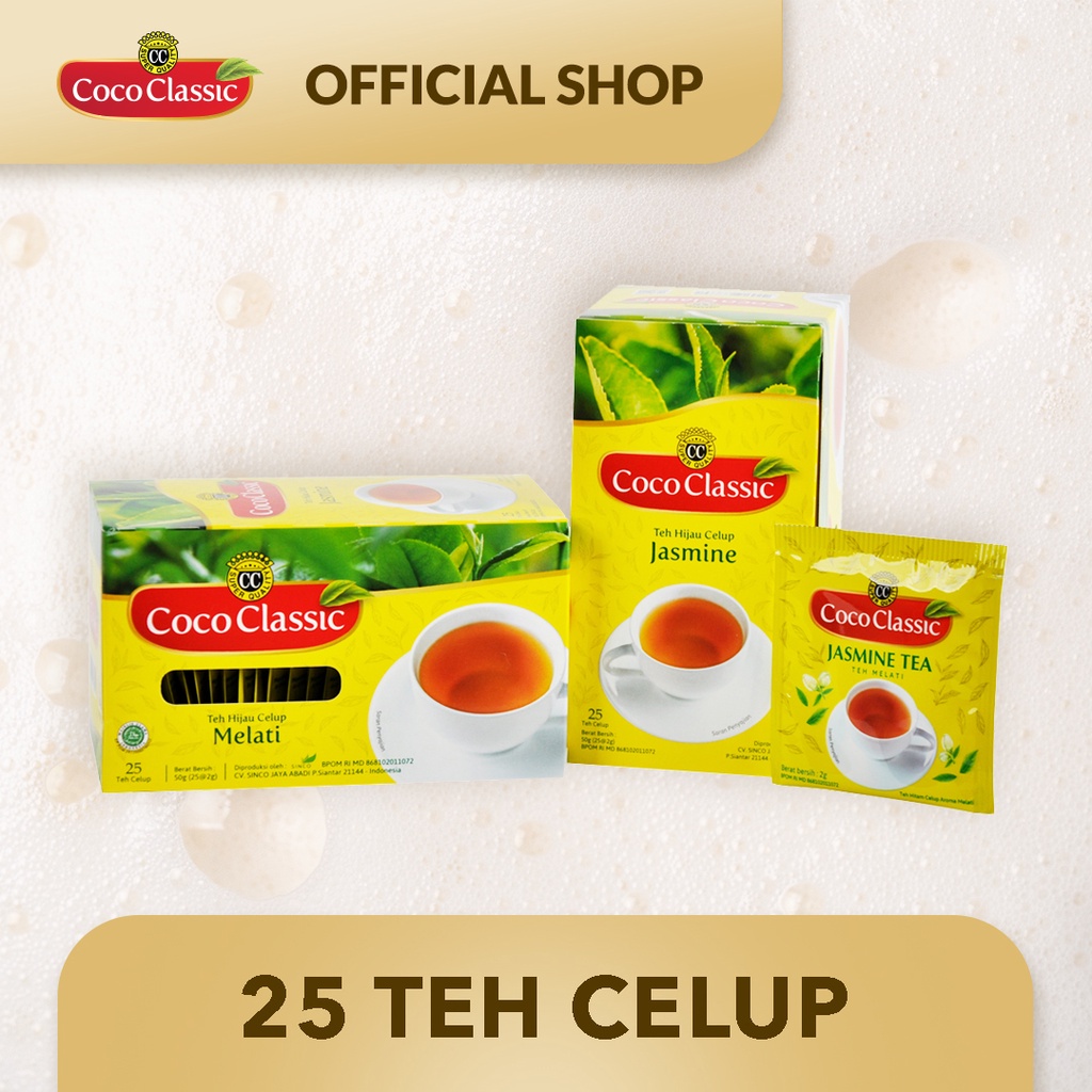 Jual Teh Coco Classic Aroma Jasmine Amplop isi 25 teabag | Shopee Indonesia