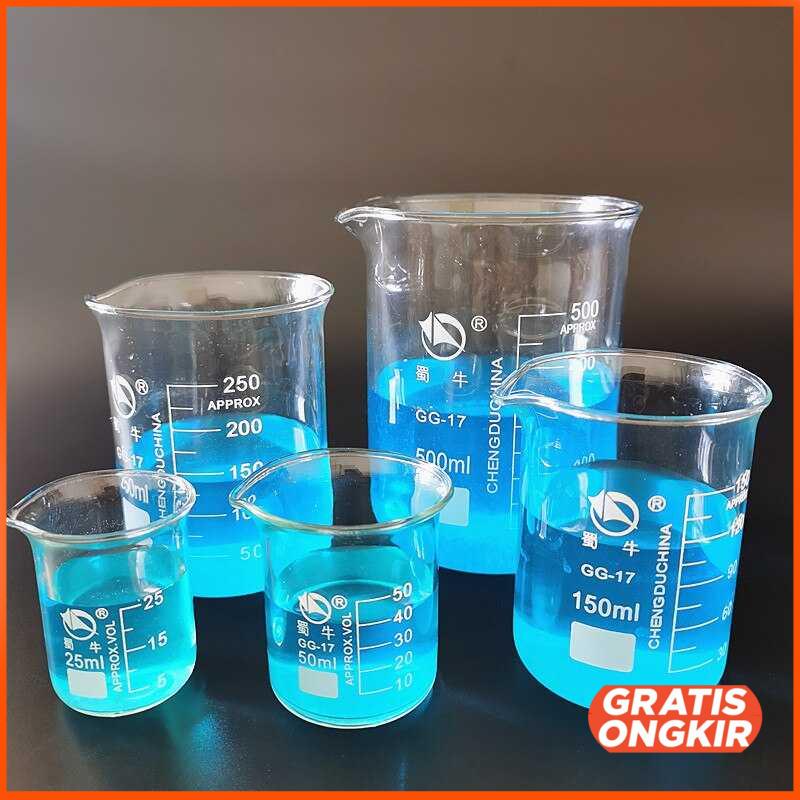 Jual Cangkir Gelas Takar Ukur Lab Kimia Borosilicate Glass 250ml 1pcs ...