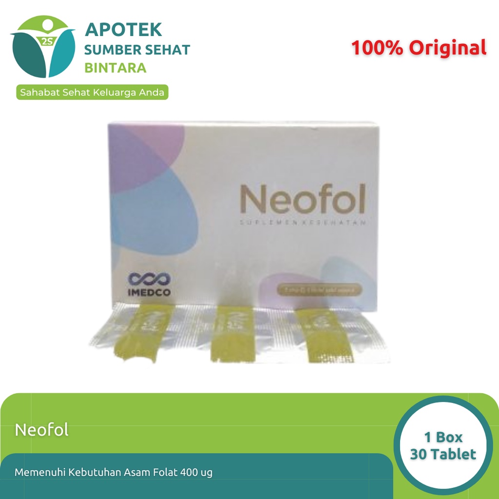 Jual Neofol Asam Folat Vitamin Kehamilan 1 Box 30 Tablet | Shopee Indonesia