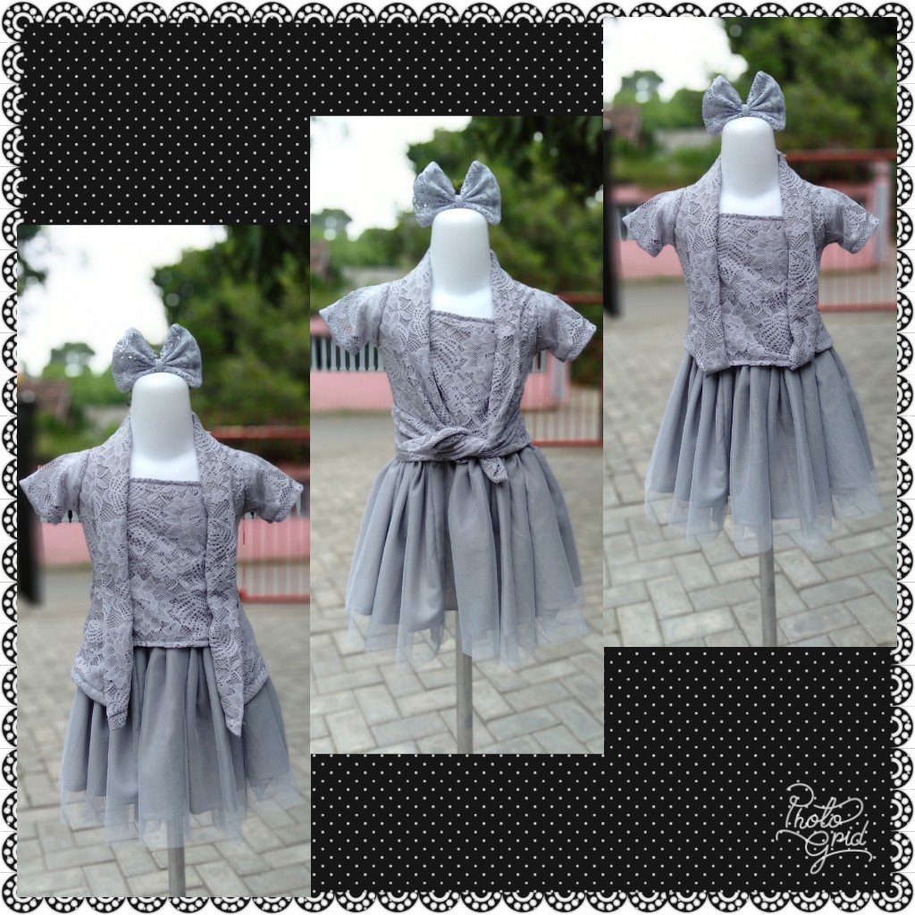 Jual Baju Anak Unik Bajunik Kebaya Model Tutu Umur 5-7 Th Warna Abu ...