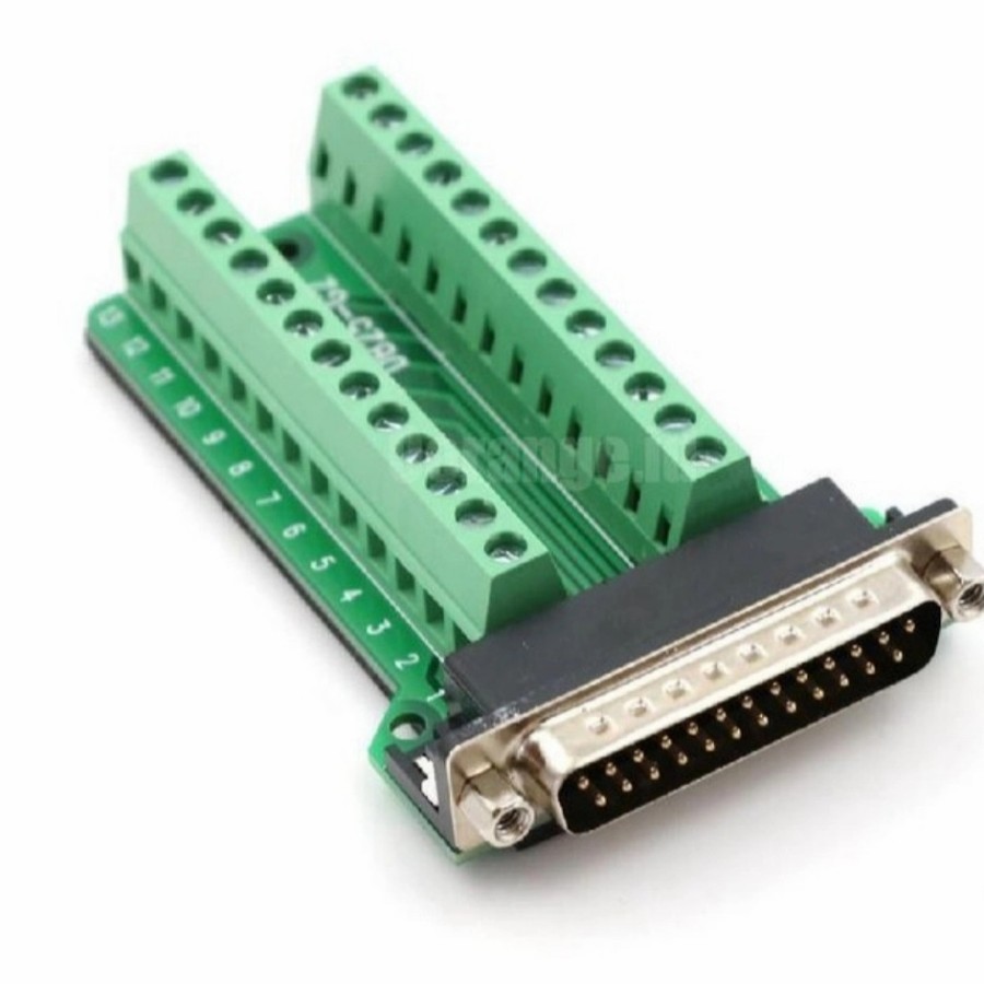 Jual DB25 Male to 25 Pin Plug Breakout Board Terminal Connector Screw ...