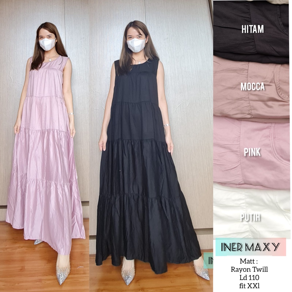 Jual Parisdivarious Iner Dress Maxy Bahan Rayon Twill Premium Ld 110 Cm ...
