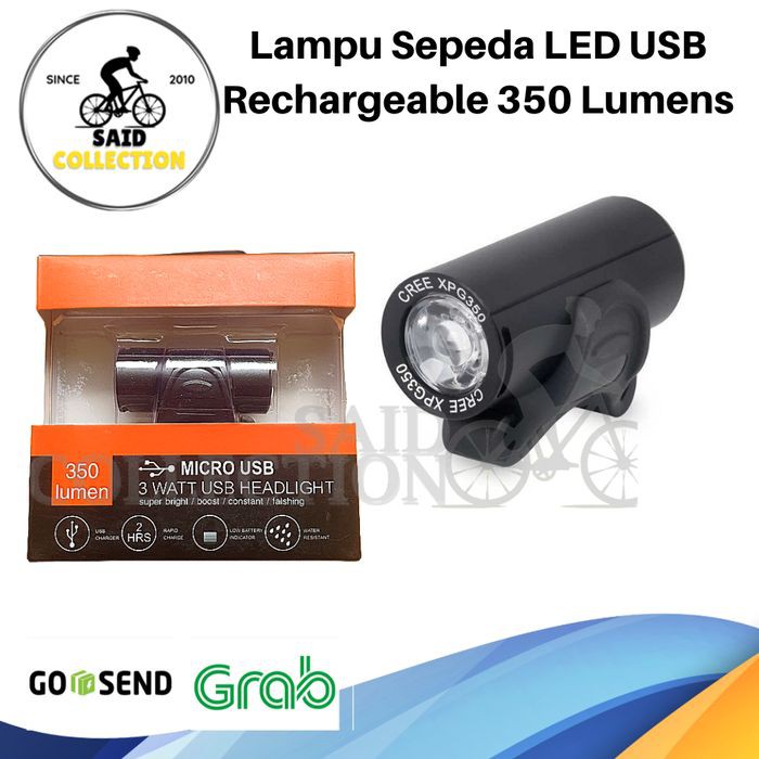 Jual Lampu Sepeda LED USB Rechargeable 350 Lumens (Deemount - RPL ...