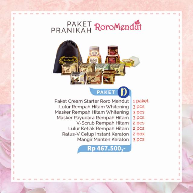 Jual PAKET PRANIKAH RORO MENDUT SERI D | Shopee Indonesia