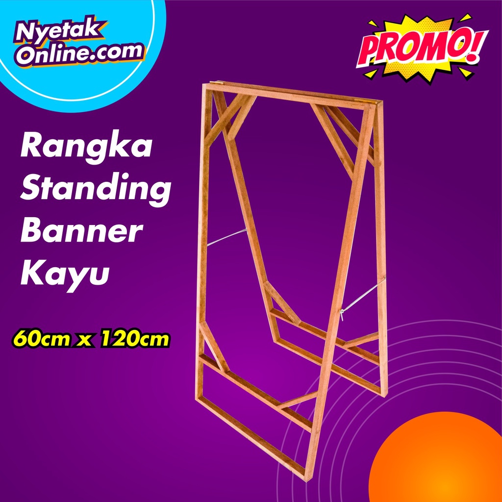 Jual Rangka Stand Banner Kayu Ukuran 120cm x 60cm [Rangka Saja ...
