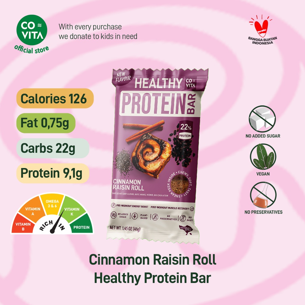 Jual Covita Healthy Protein Bar 1PCS (5 PILIHAN RASA) | Shopee Indonesia