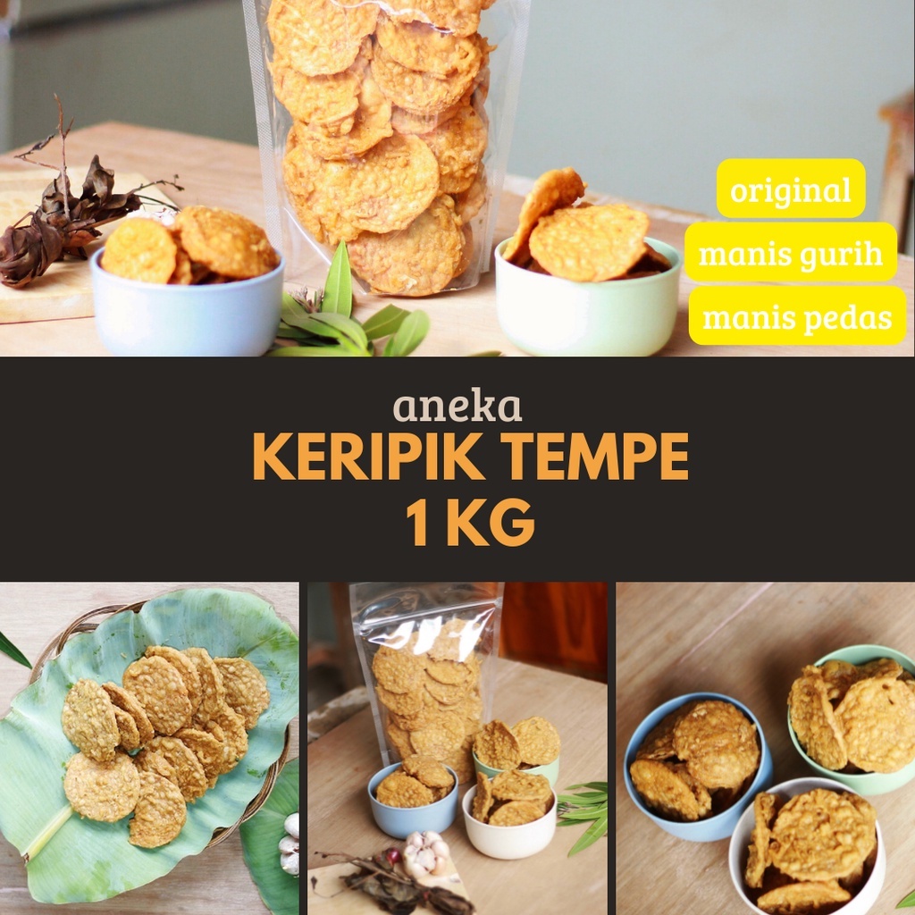 Jual Kripik Tempe Goreng 1kg Oleh Oleh Bandung Makanan Ringan Kiloan ...