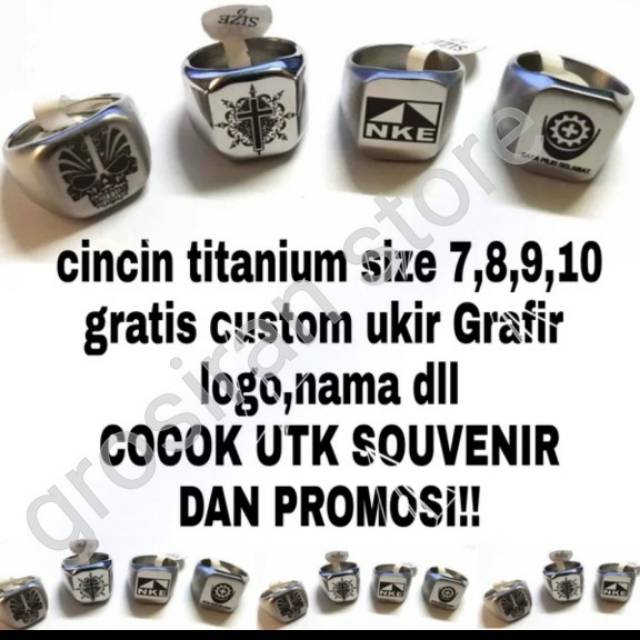 Jual Cincin custom logo tulisan nama ukir grafir laser titanium ...